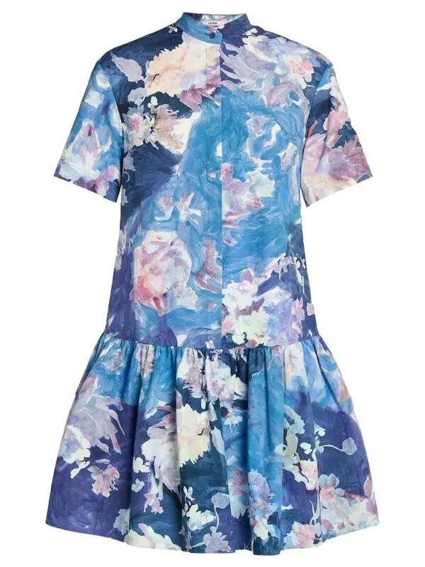 Erdem Floral-print Midi Dress - Blue