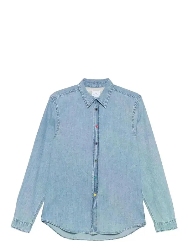 Paul Smith Press-stud Denim Shirt - Blue