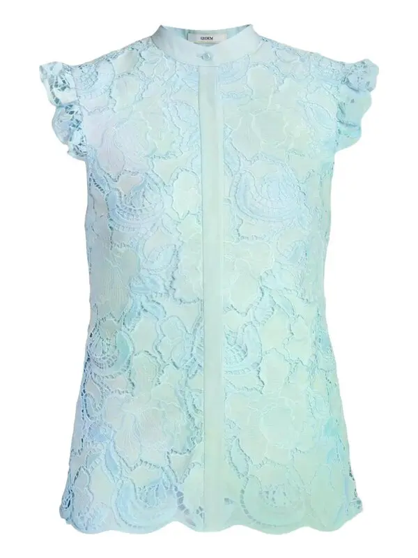 Erdem Floral Lace Sleeveless Top - Blue
