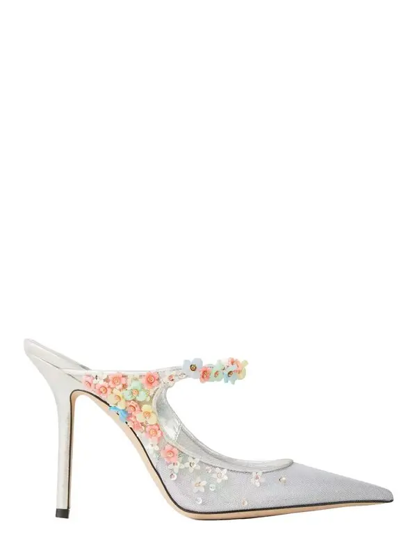 JIMMY CHOO 100mm Bing Daisy Pumps - Silver