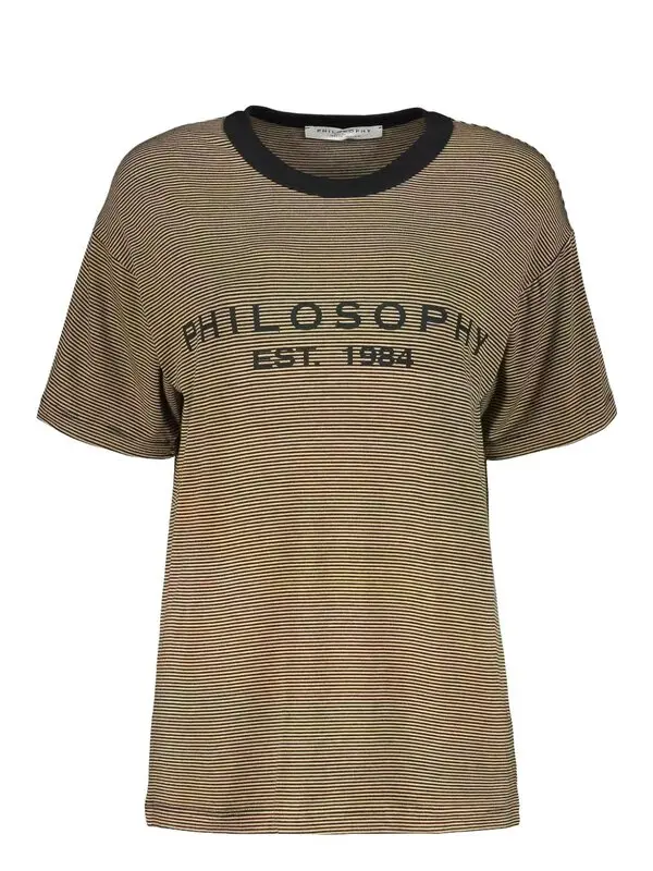 Philosophy Di Lorenzo Serafini Striped T-shirt - Brown