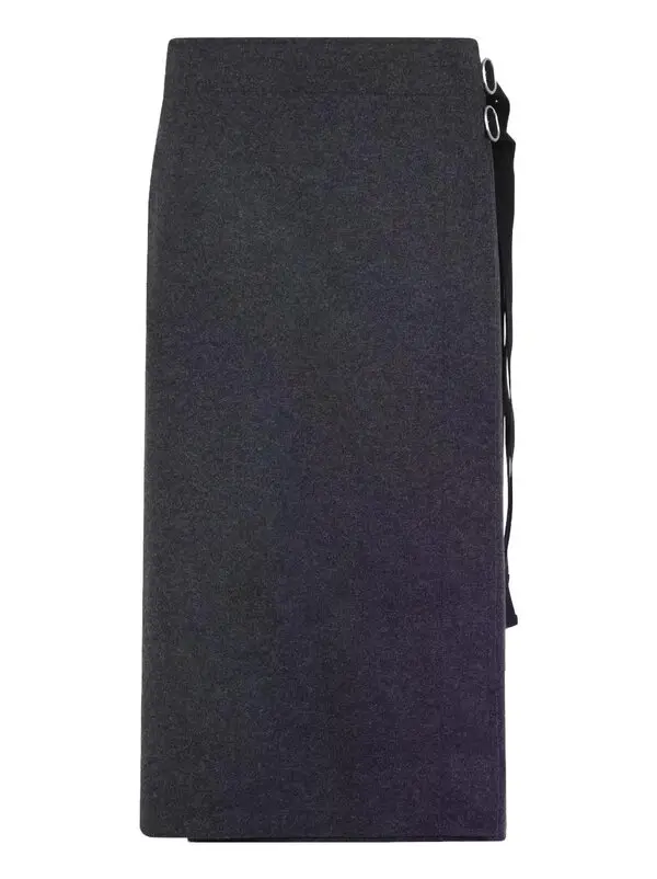 JIL SANDER Wrap-tie Wool Midi Skirt - Black