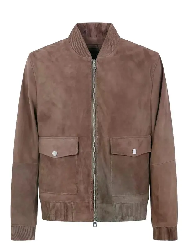 Michael Kors Ribbed-cuff Suede Bomber Jacket - Brown