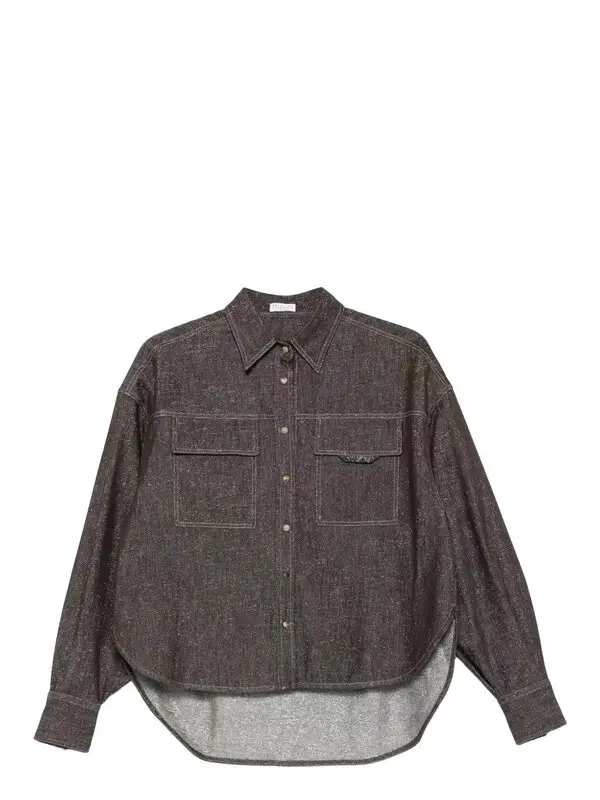 Brunello Cucinelli Double-pocket Denim Shirt - Brown