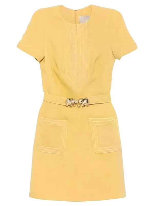 Elie Saab Elephant-buckle Short Dress - Neutrals
