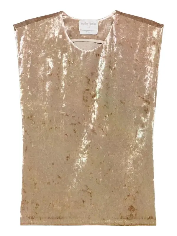 FORTE_FORTE Sleeveless Velvet Top - Neutrals