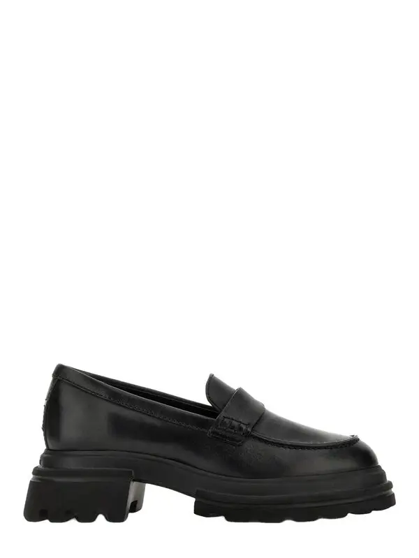 Hogan Leather Loafers - Black