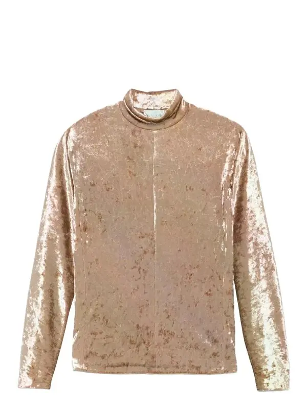 FORTE_FORTE Velvet-finish Top - Brown