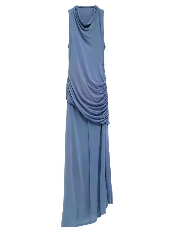 Paloma Wool Draped Gathered Dress - Blue