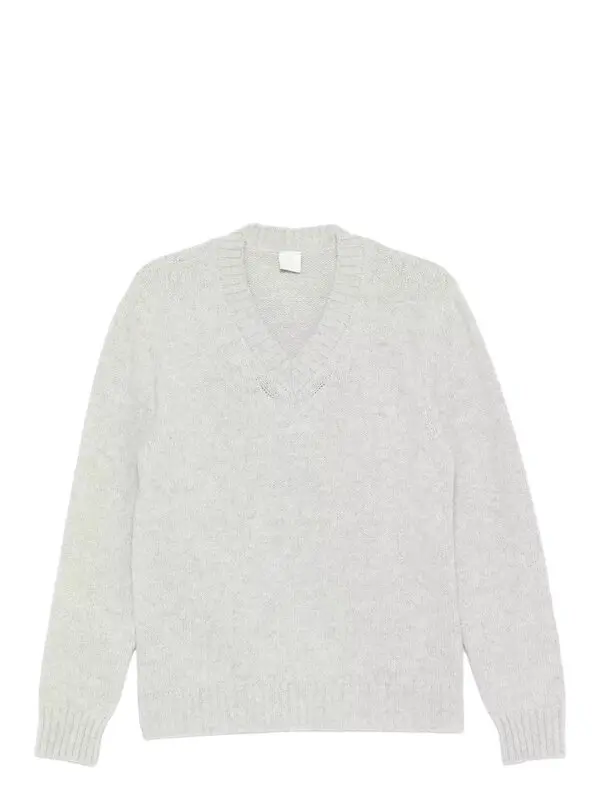 Eleventy V-neck Wool Sweater - Grey