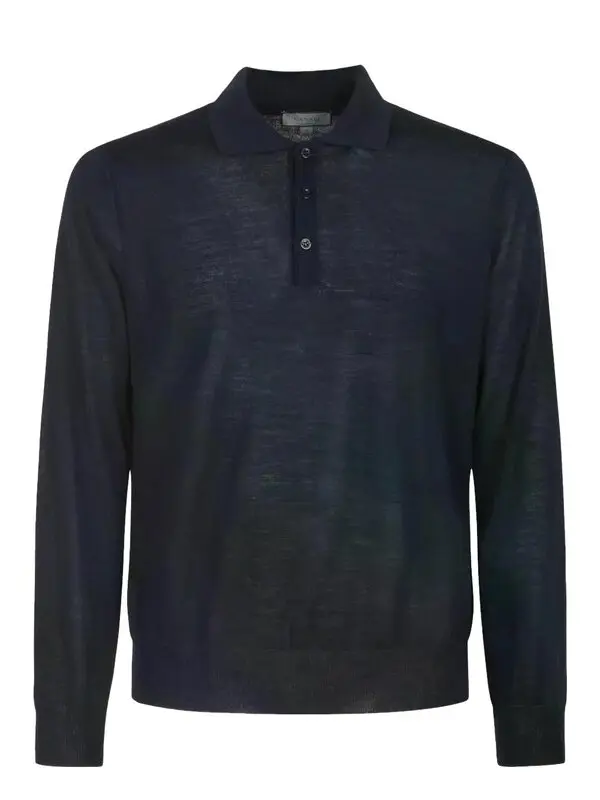 Canali Wool V-neck Sweater - Blue