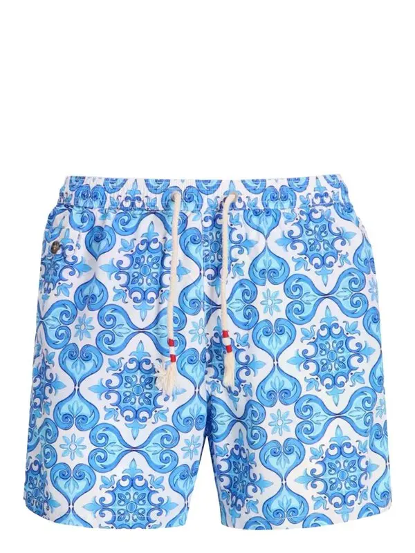 MC2 SAINT BARTH Mosaic-print Swim Shorts - Blue