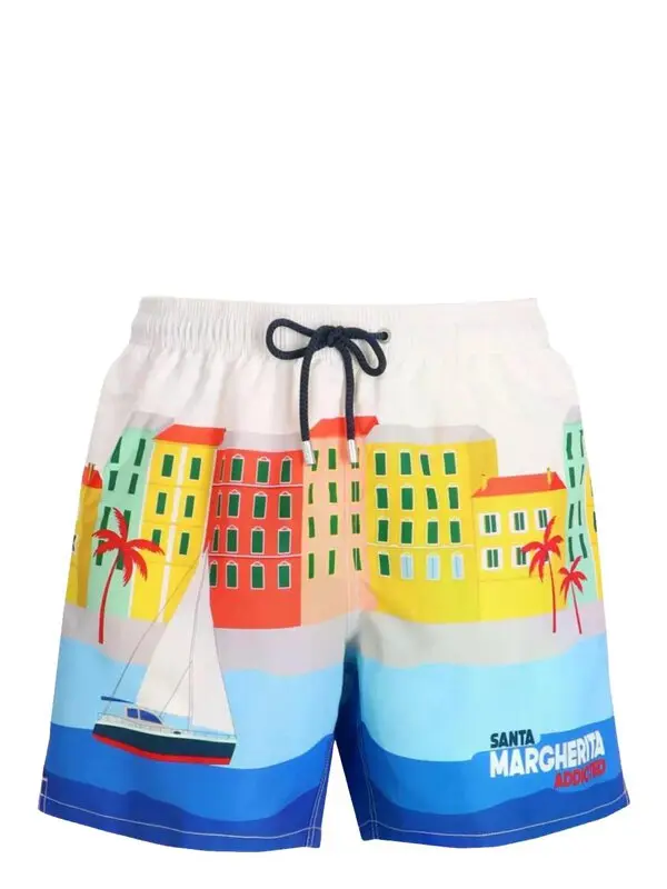 MC2 SAINT BARTH Graphic-print Swim Shorts - White