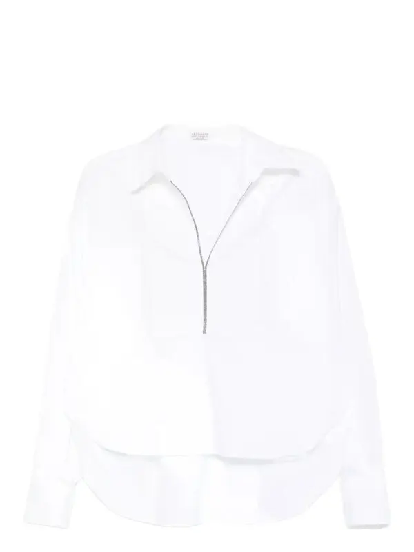 Brunello Cucinelli V-neck Blouse - White