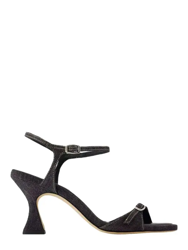 CAREL 70mm Slingback Denim Heeled Sandals - Black