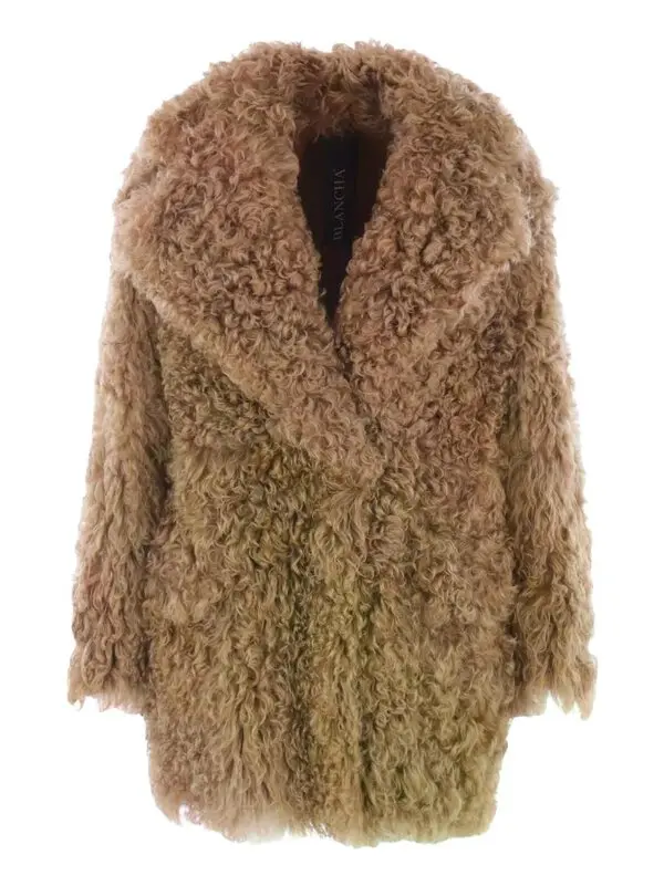 BLANCHA Curly Fleece Coat - Brown