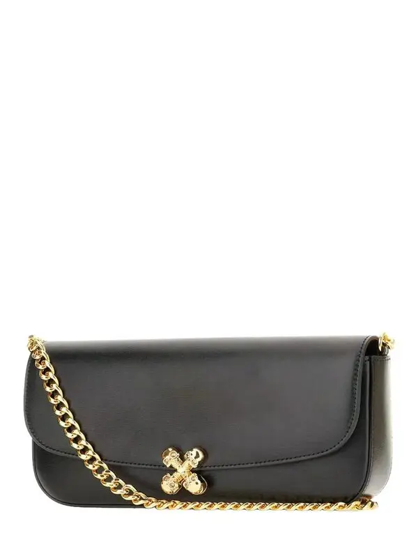 Alexander McQueen Skull Flower Shoulder Bag - Black