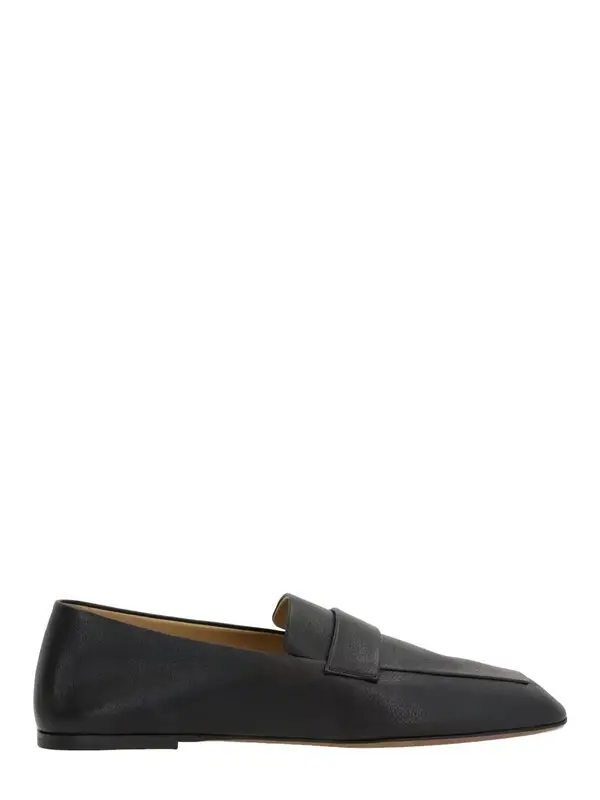 THE ROW Leather Penny Loafers - Black