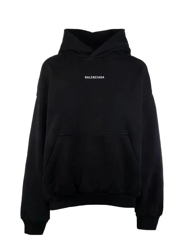 Balenciaga Logo-print Hoodie - Black