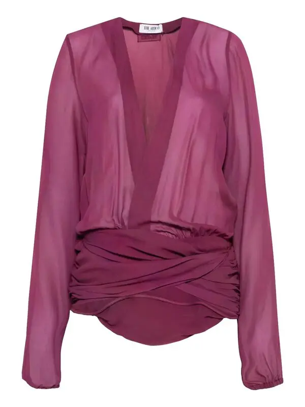 Attico V-neck Blouse - Purple
