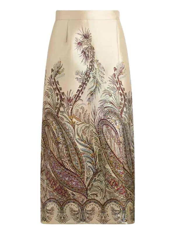 Etro Jacquard Midi Skirt - Neutrals