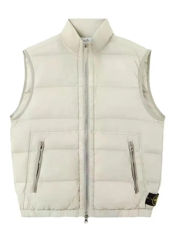 Stone Island Quilted Zip-front Gilet - White