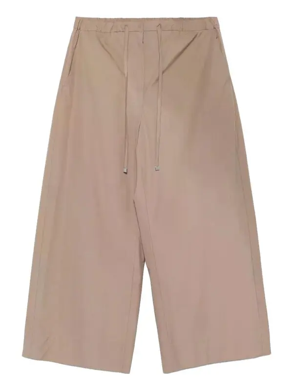 Max Mara Drawstring Cotton Trousers - Brown