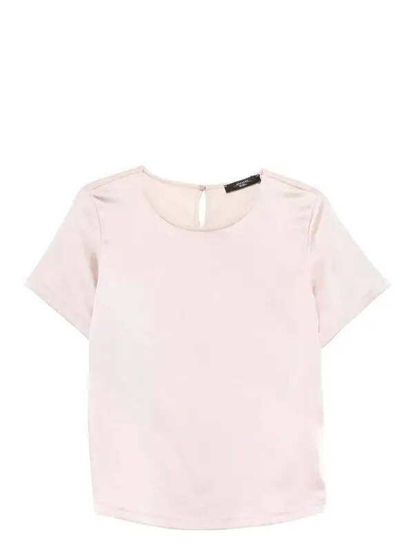 Max Mara Keyhole-neck Short-sleeve Top - Neutrals
