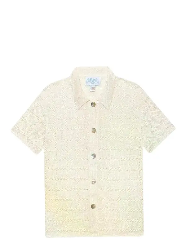 Calle Del Mar Grid-pattern Short-sleeve Shirt - White