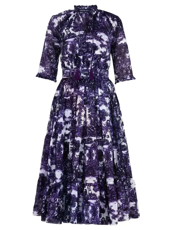 Samantha Sung Eden Tiered Midi Dress - Purple