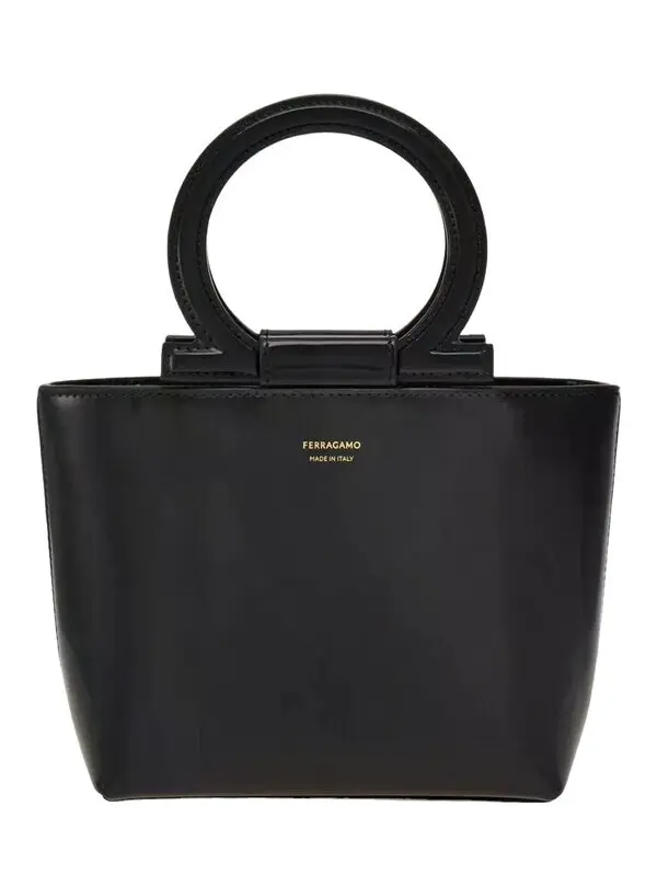 FERRAGAMO Macro Gancini Mini Bag - Black