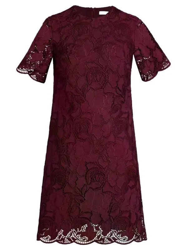Erdem Floral Lace Mini Dress - Red