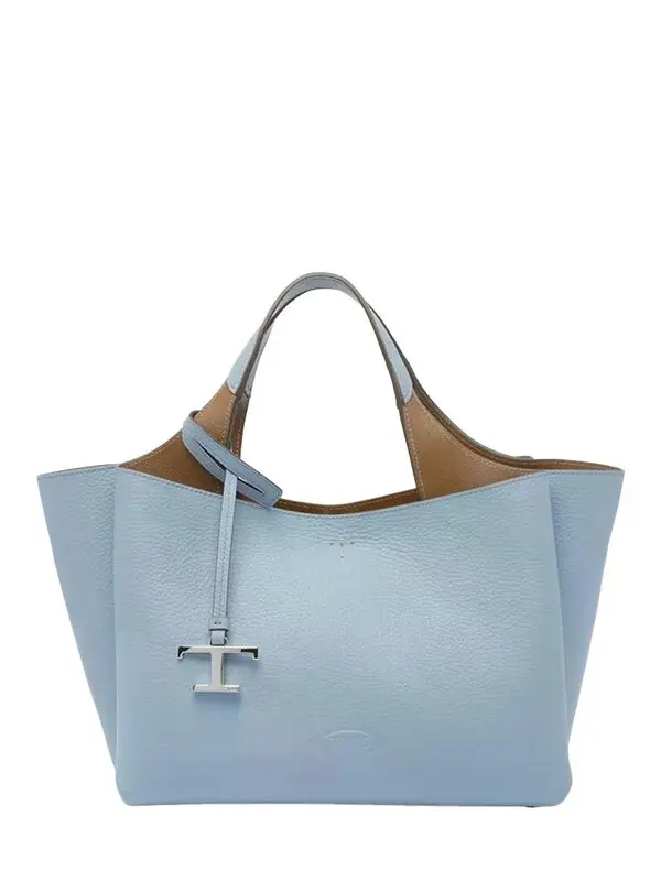 TOD'S T-logo Leather Tote Bag - Blue