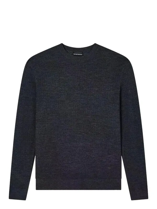 Emporio Armani Textured Wool Sweater - Grey