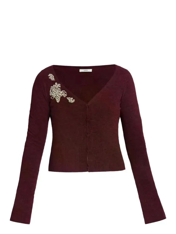 Erdem Cropped Cardigan - Red