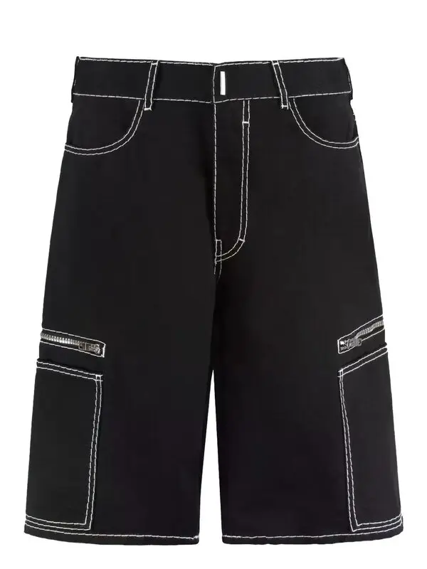 Givenchy Contrast-stitching Shorts - Black