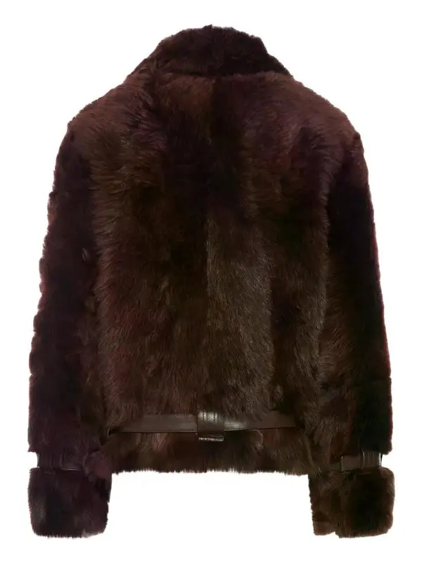 TOM FORD Shearling Belted Jacket - Brown