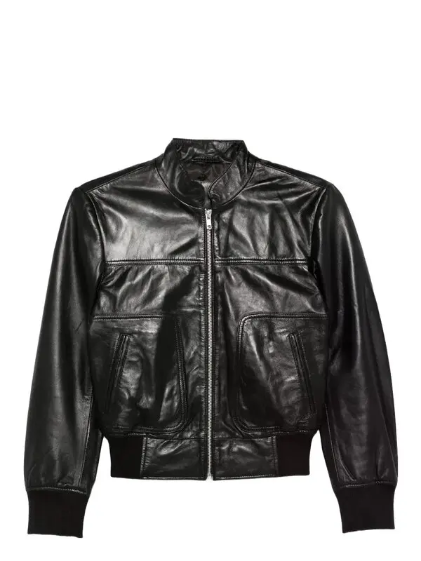 R13 Leather Zip-front Jacket - Black