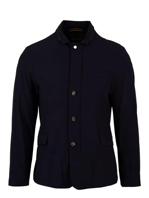 MOORER Button Detailed Jacket - Blue