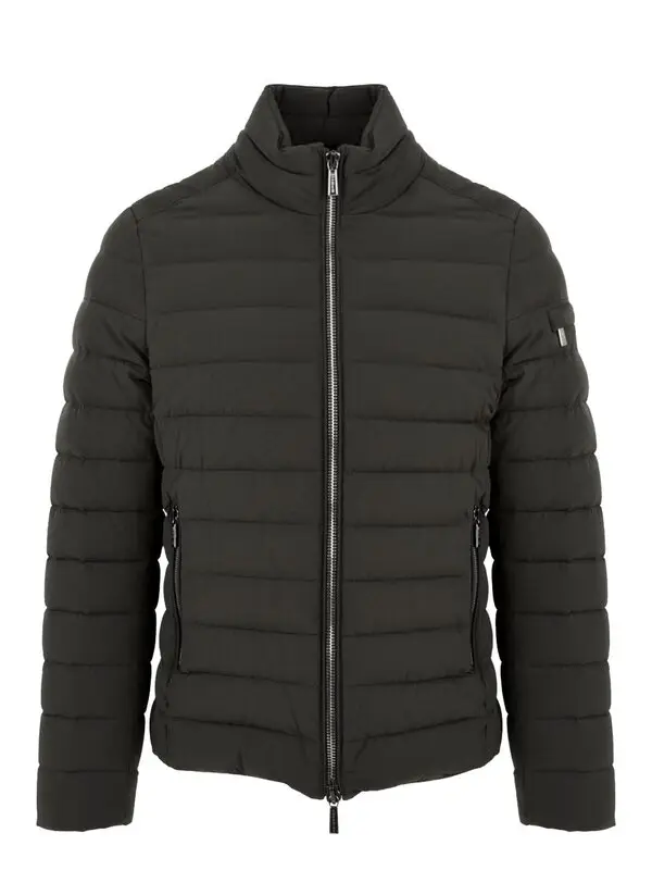 MOORER Padded Zip Up Coat - Bosco