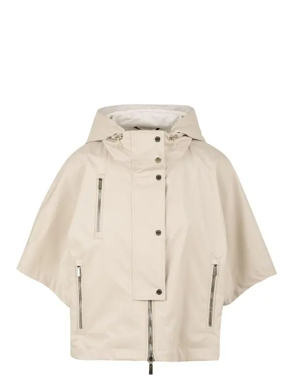 MOORER Short Kimono Coat - Avorio Light/bianco