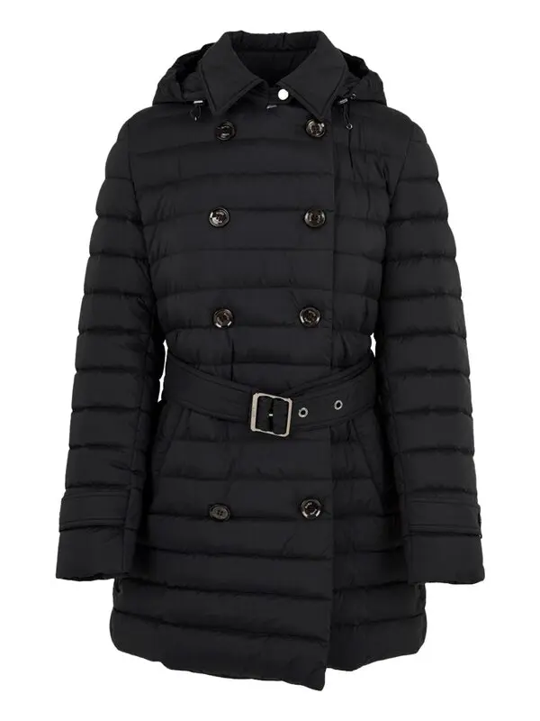 MOORER Down Coat With Belt - Dark Blu