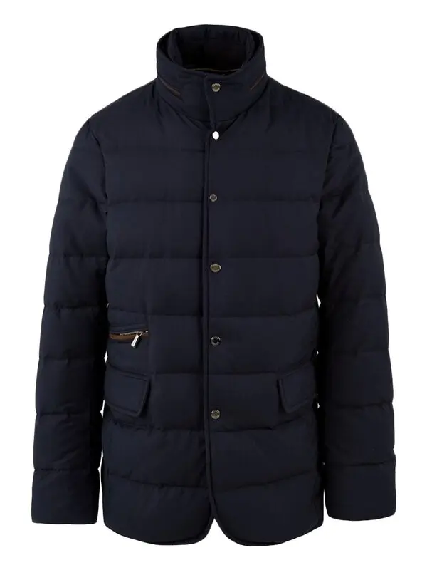 MOORER Down Padded Coat - Dark Blu