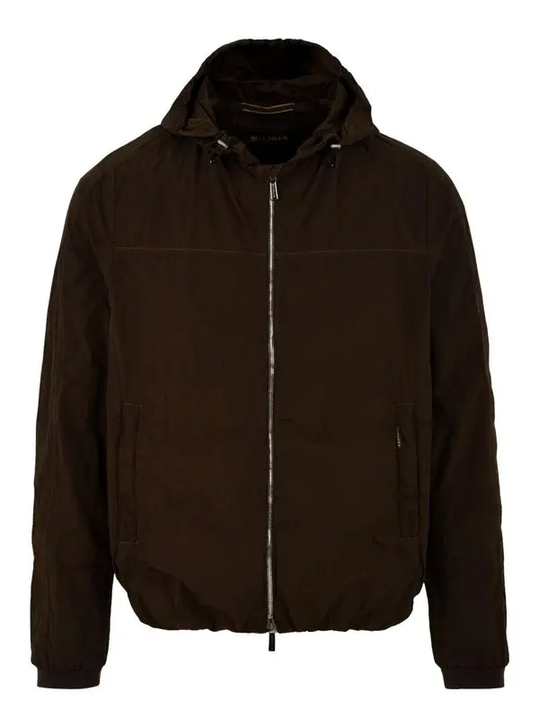 MOORER Zip Up Coat - Muschio