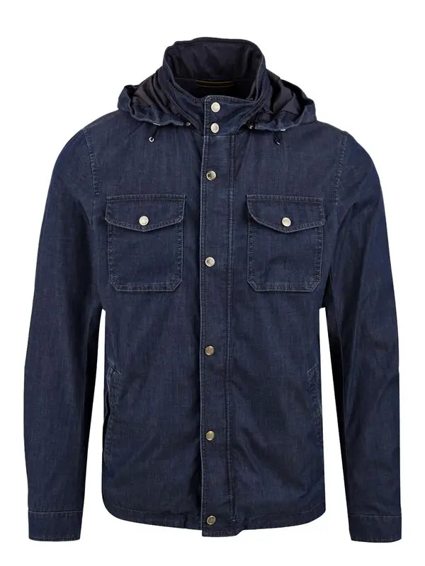 MOORER Hooded Jacket - Denim