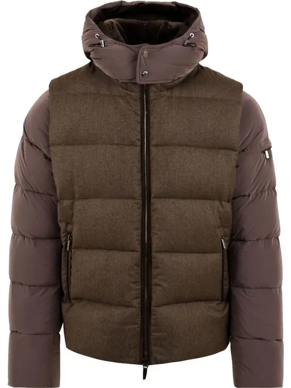 MOORER Padded Jacket - Brown