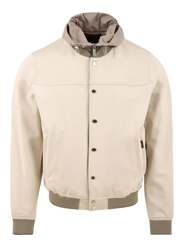 MOORER Jacket With Hood - Ivory