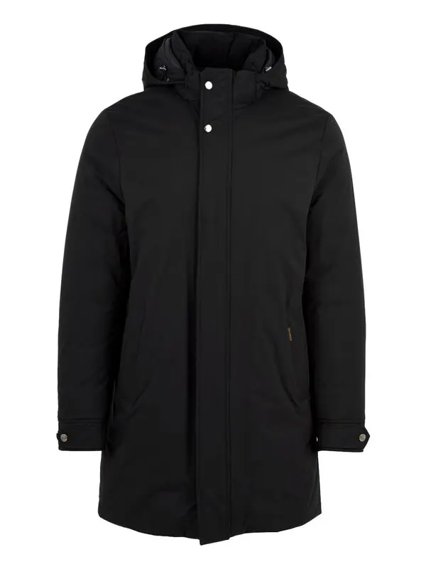 MOORER Coat With Zipper And Snap Button Closure - Dark Blu
