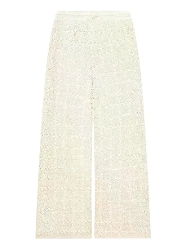 Calle Del Mar Grid-pattern Knit Trousers - White