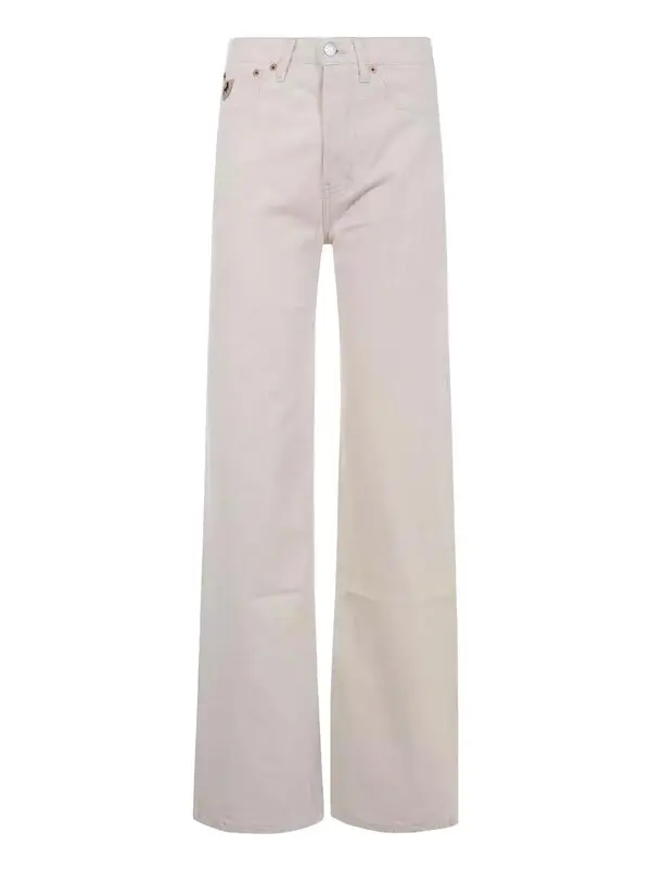 LOIS Lindsay Logo-patch Jeans - White